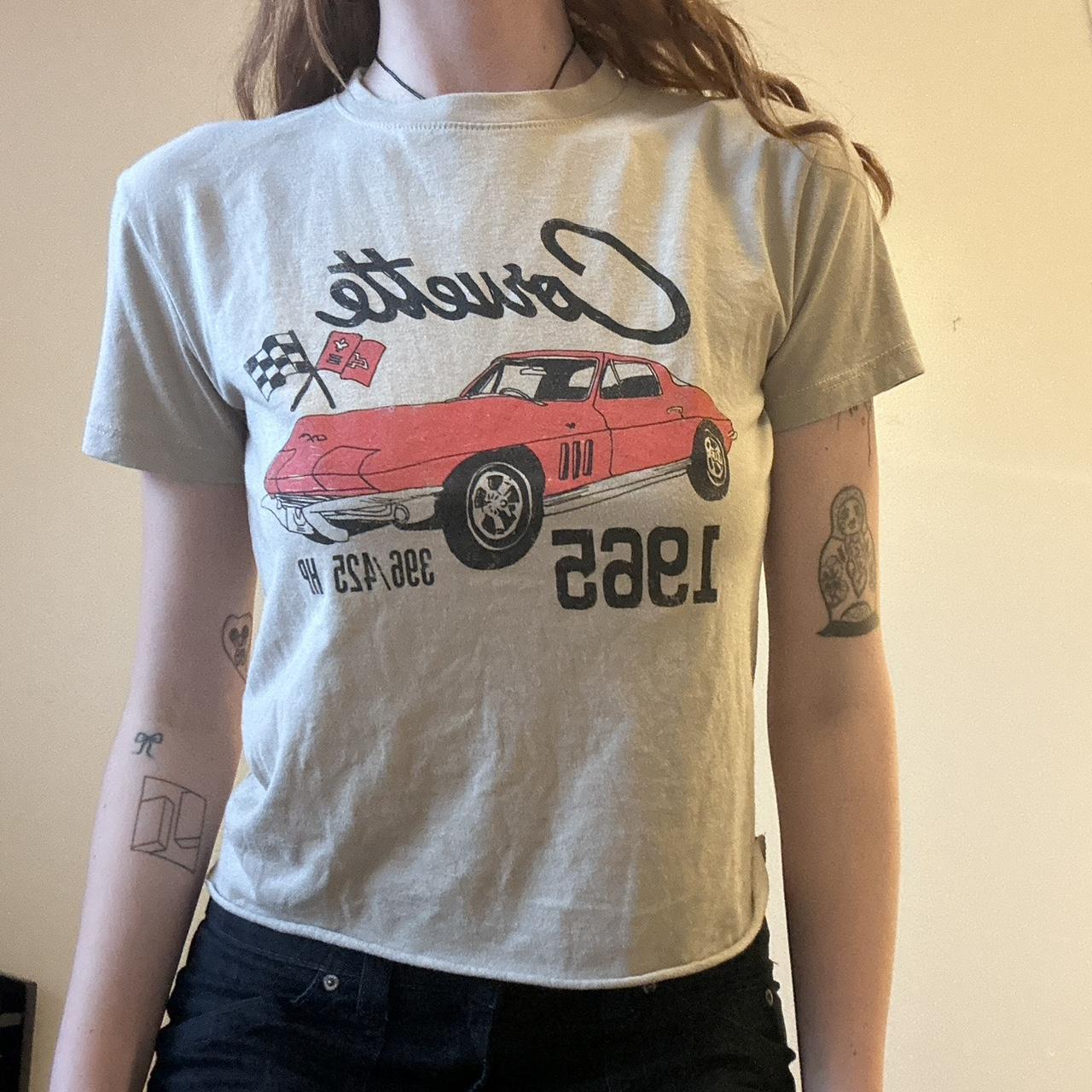 vintage graphic baby tee no tag; modeled on a size... - Depop