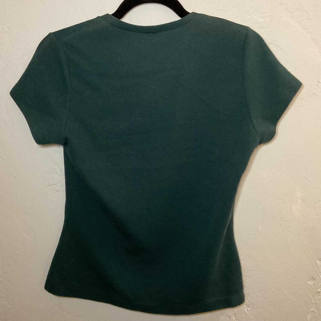 Rose Forest Green Baby Tee Very vintage 90s Pink... - Depop