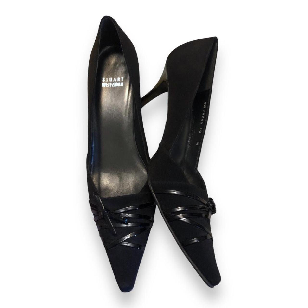 Rare Vintage Stuart Weitzman Black Pointed Toe Heels... - Depop