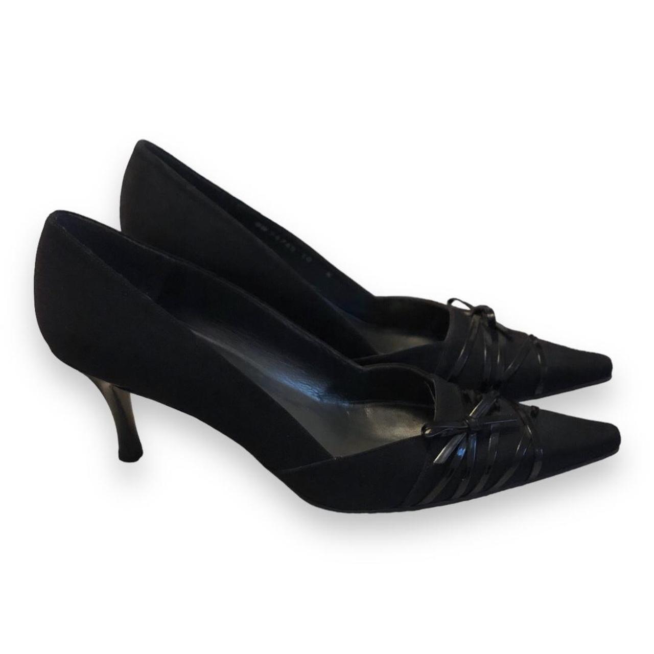 Rare Vintage Stuart Weitzman Black Pointed Toe Heels... - Depop