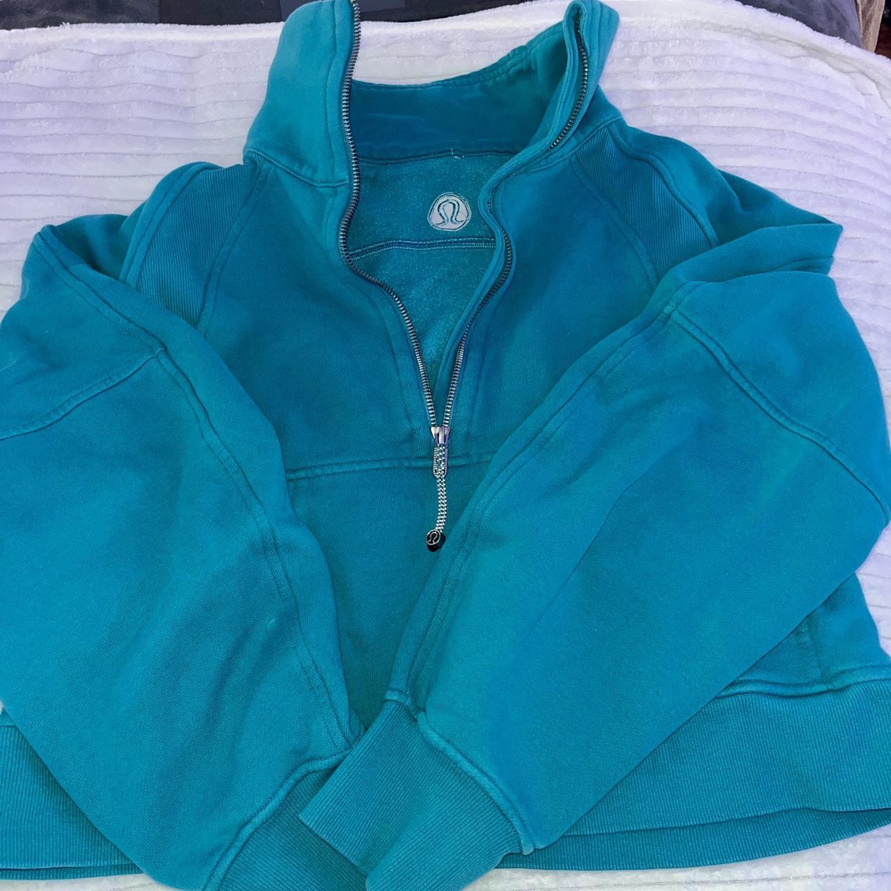 lululemon funnel neck scuba- electric teal xs/s - Depop