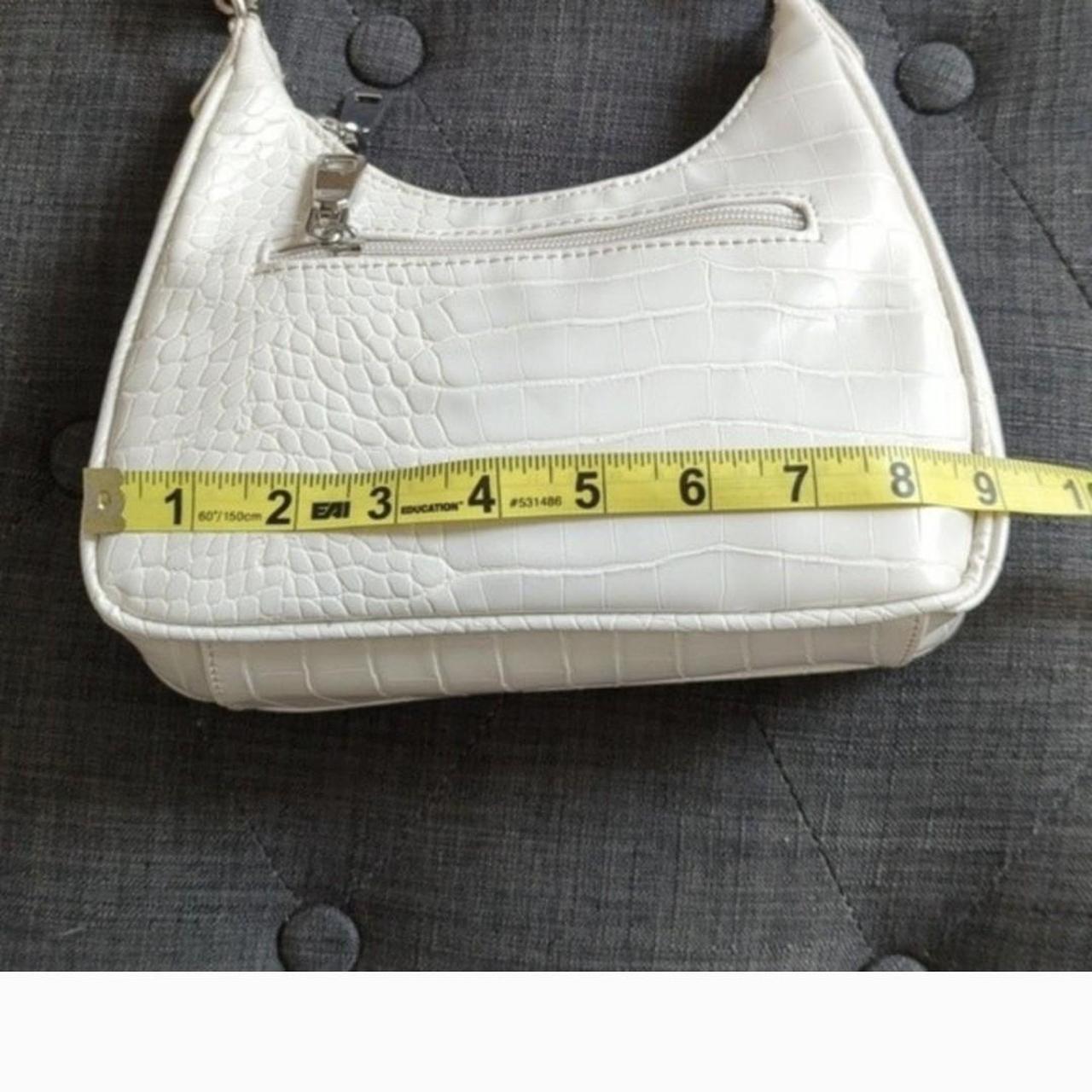 INC white mini shoulder faux crocodile bag with long... - Depop