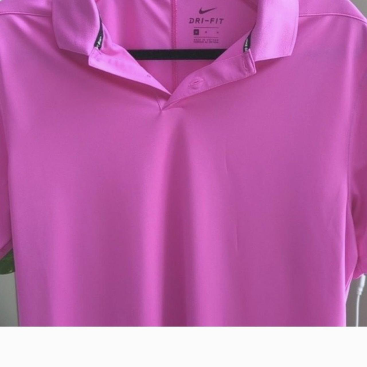 Nike Dry-Fit Hot Pink Collared Golf T-Shirt- SZ M - Depop