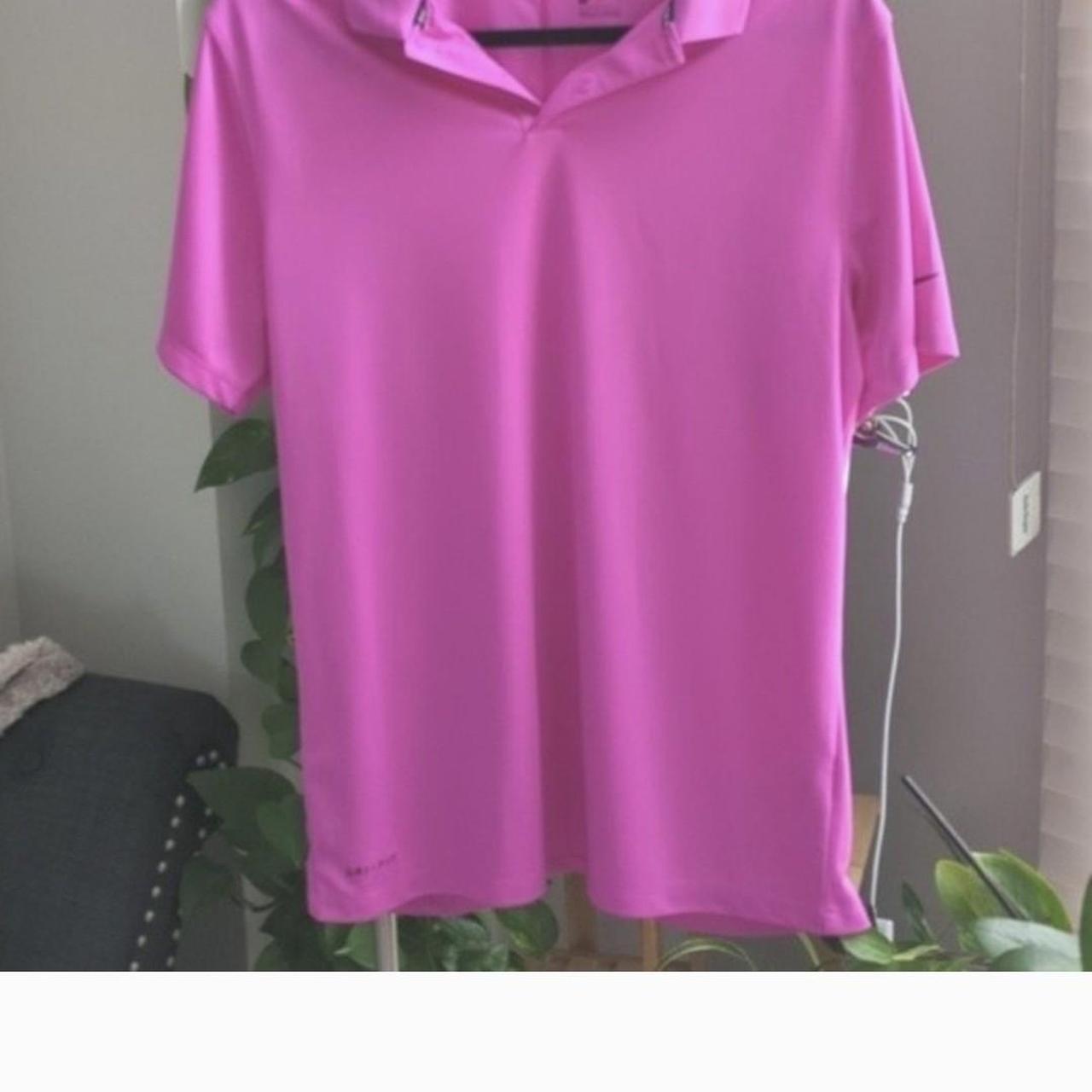 Nike Dry-Fit Hot Pink Collared Golf T-Shirt- SZ M - Depop