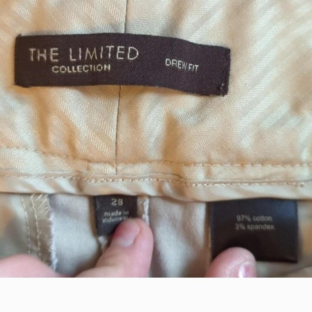 The Limited Drew Fit Khaki Flares-SZ 2-SHORT - Depop