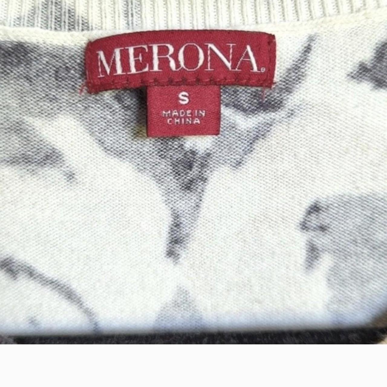 Merona Floral Brown Beige 3/4 Sleeve Button-Up... - Depop