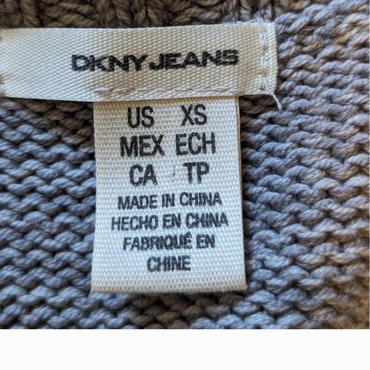 DKNY Gray Cable Knit Open Cardigan Vest-SZ XS - Depop