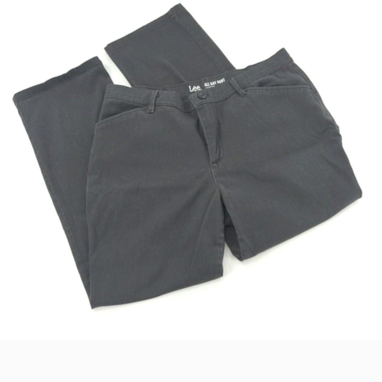Lee All Day Pants Gray Straight Leg Pants Size 12 Short - Depop