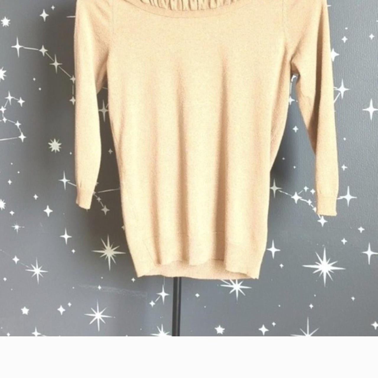 Worthington Sparkly Glitter Tan Ruffle Collar... - Depop