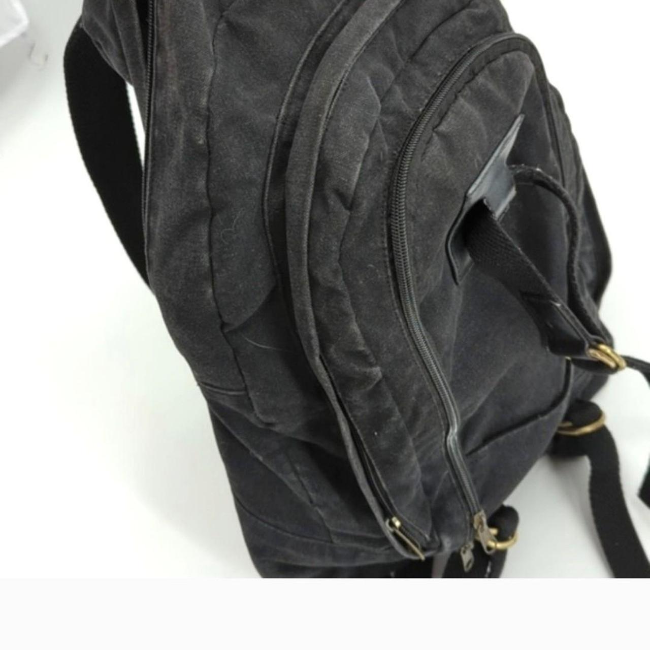 Canvas Basic Black Distressed Backpack-faded and... - Depop