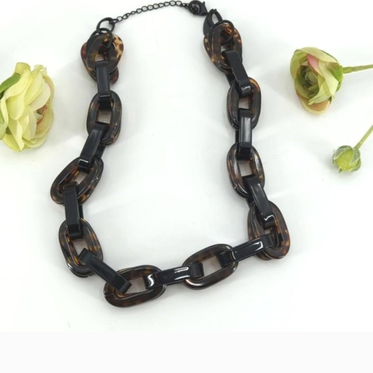 Tortoise Shell Faux Chunky Chain... - Depop