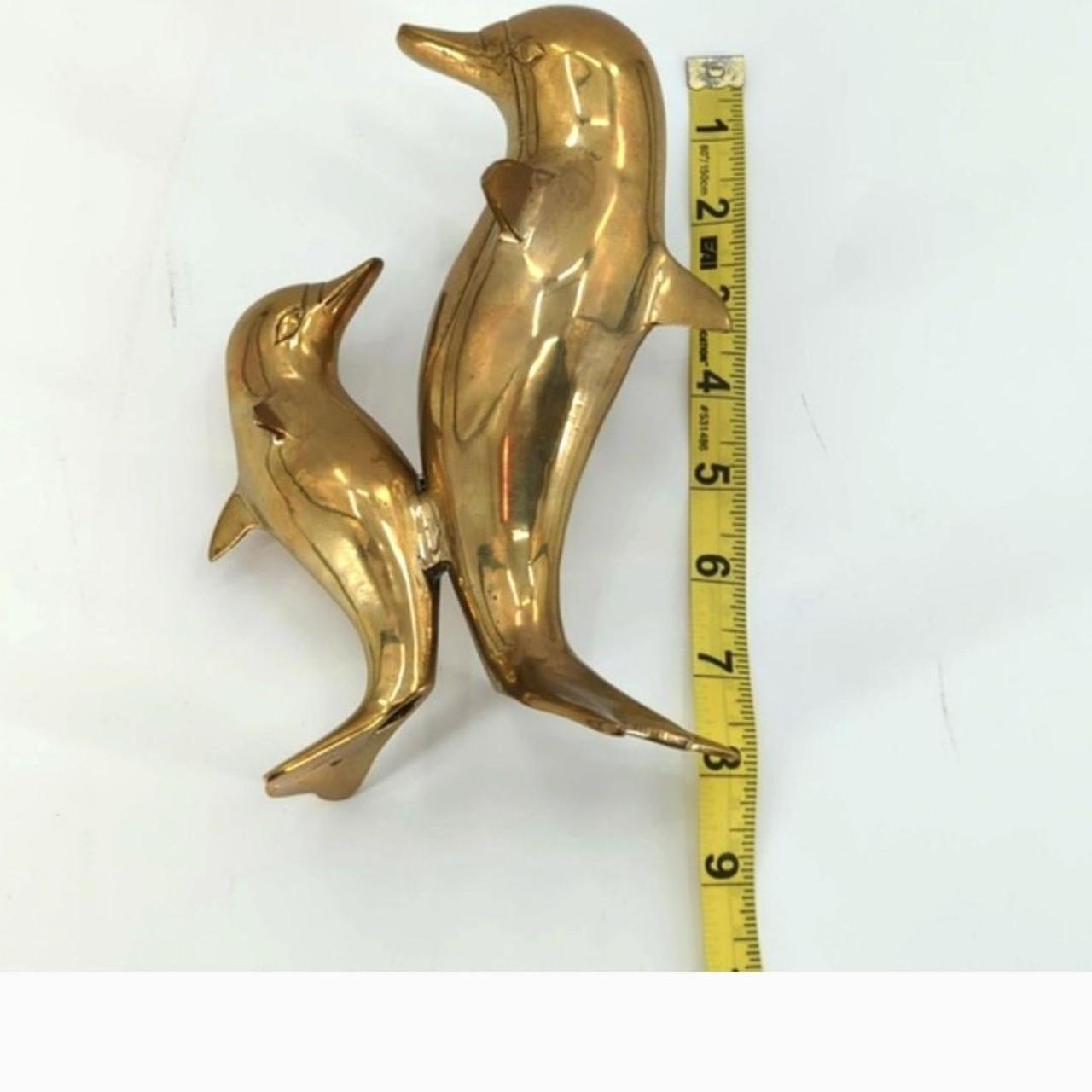 Vintage Mid Century Modern Brass Dolphins-heavy,... - Depop