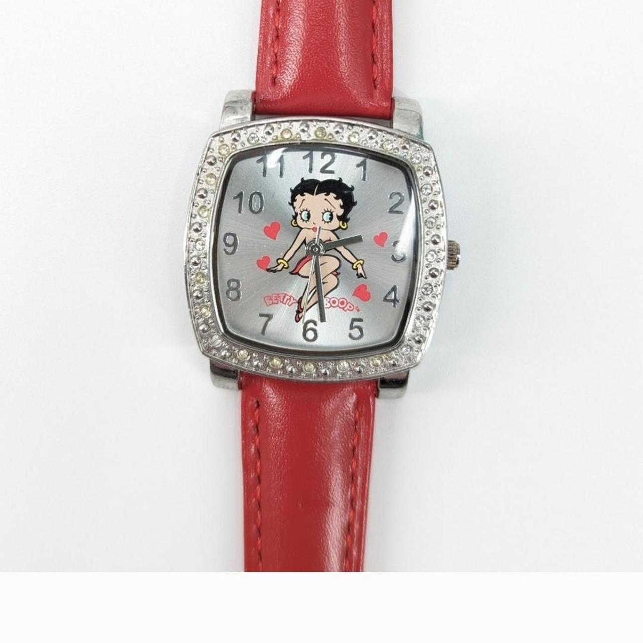 Betty Boop Watch Rhinestone Bezel Vintage New Red... - Depop