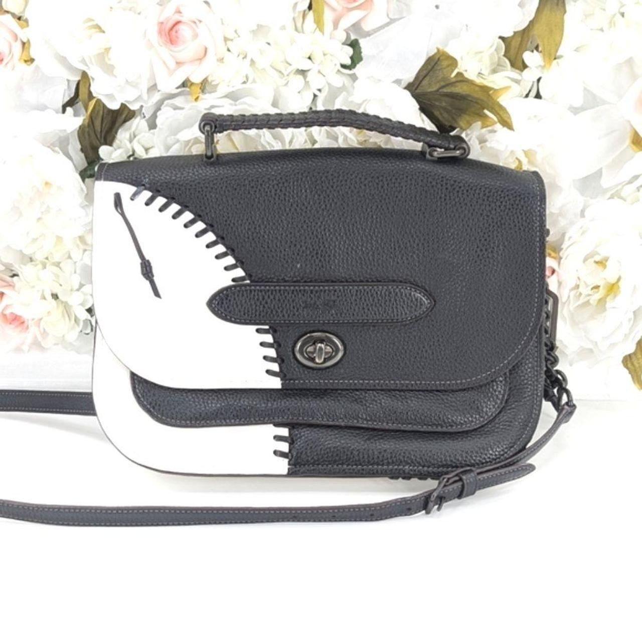 Coach Rip & Repair Stitched Black and White... - Depop