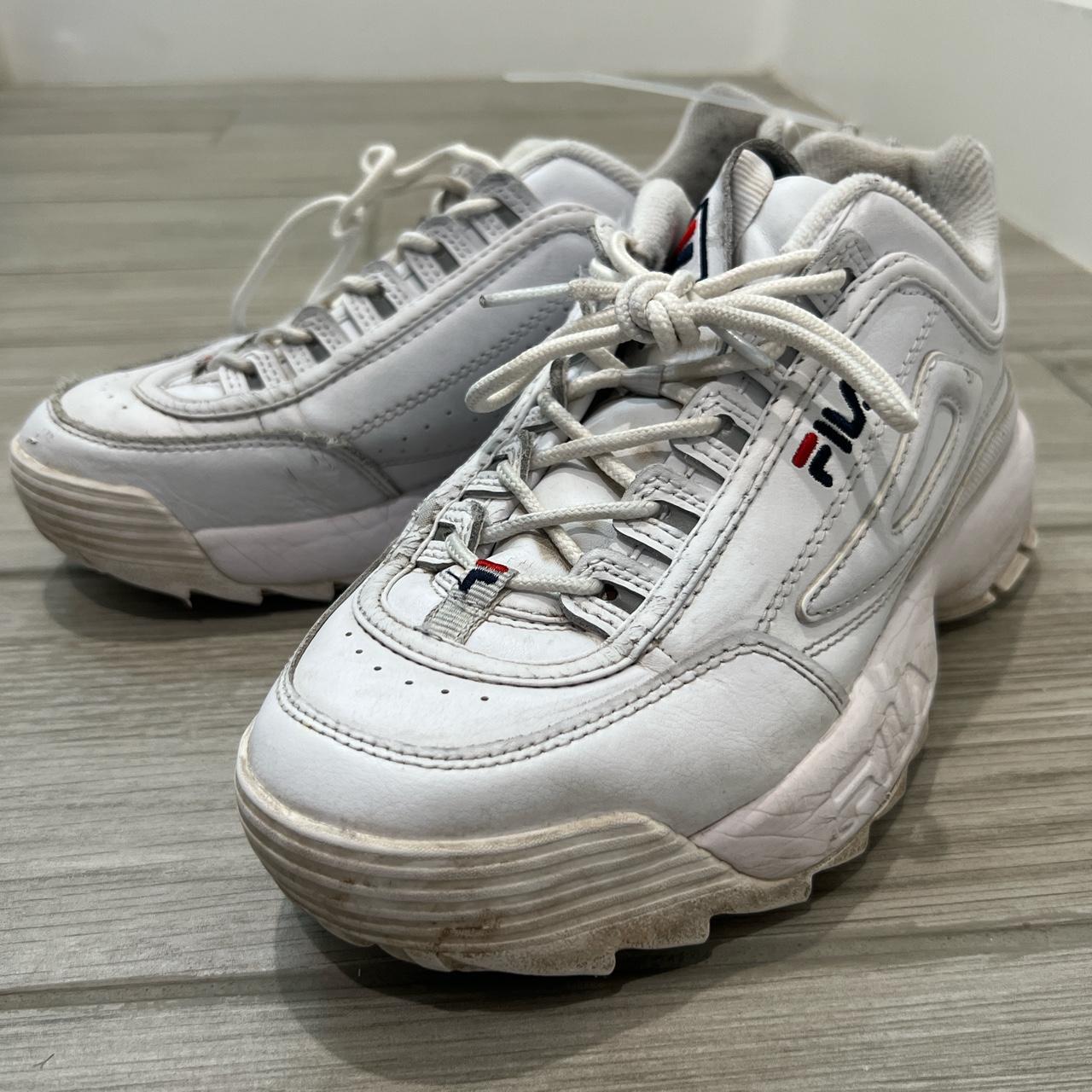 White Filas - Depop