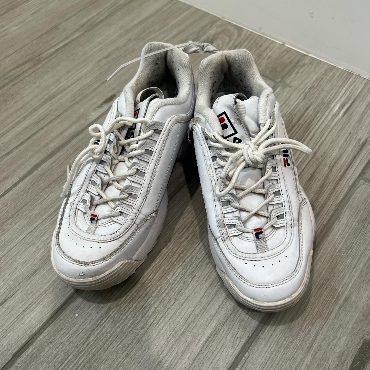 White Filas - Depop