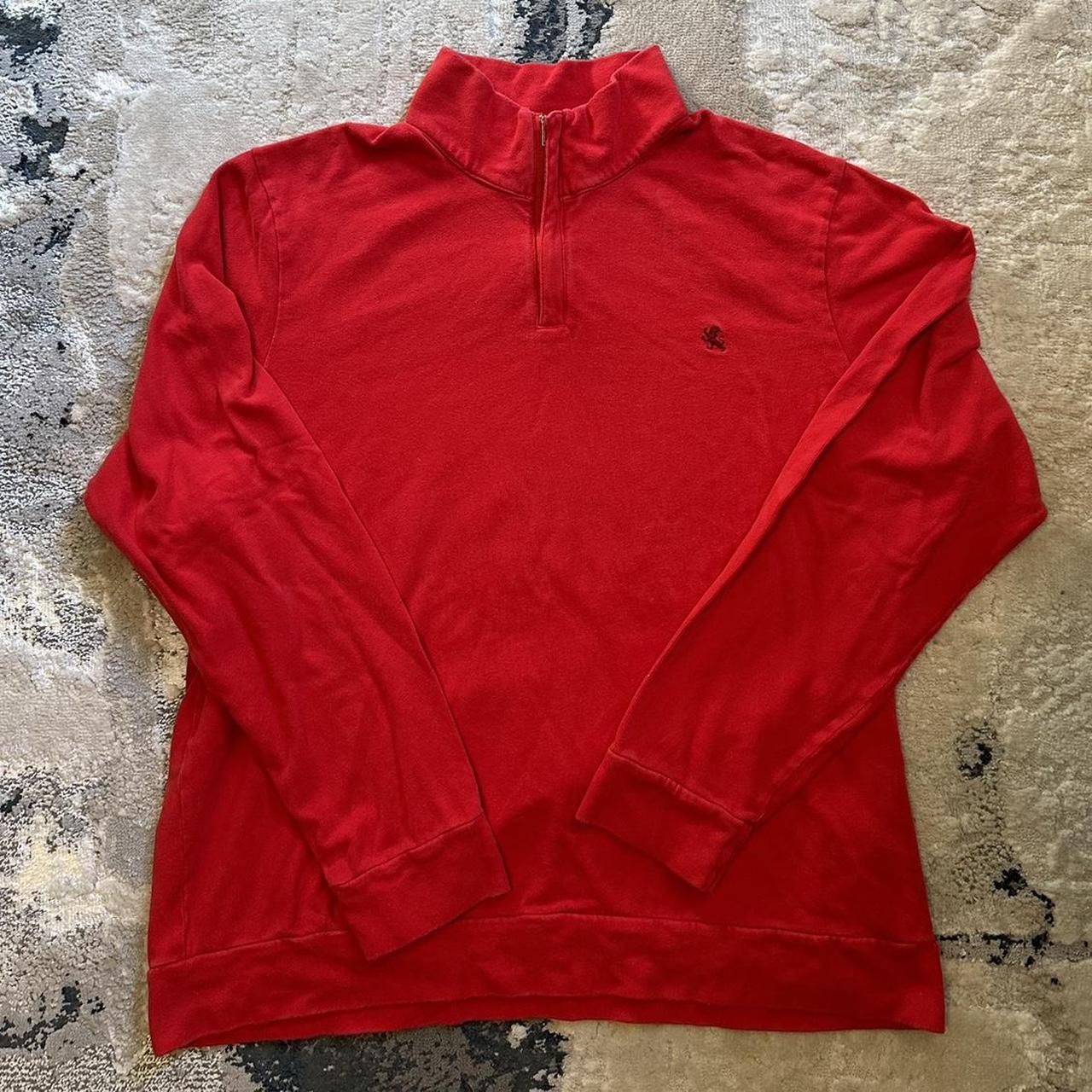 Express Men’s Red Quarter-Zip Sweatshirt No flaws ;... - Depop