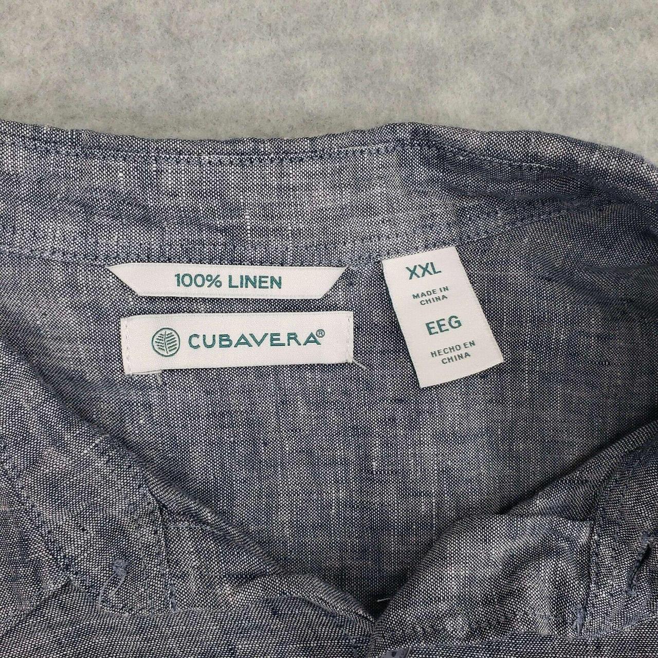 Cubavera 100% Linen Chambray Tropical Shirt Mens 2XL... - Depop