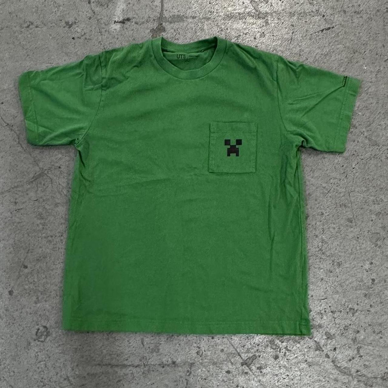 Minecraft x Uniqlo green tee Fits men’s m woman’s m... - Depop