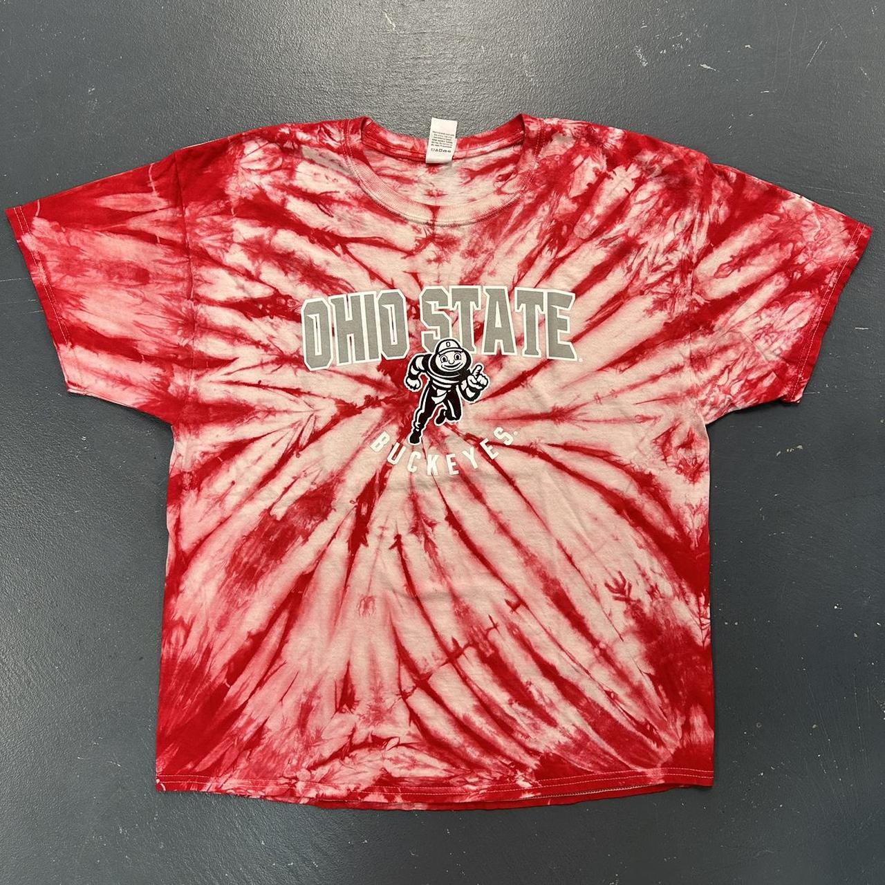 Hand Crafted Tie-Dye Ohio State Buckeyes T shirt... - Depop