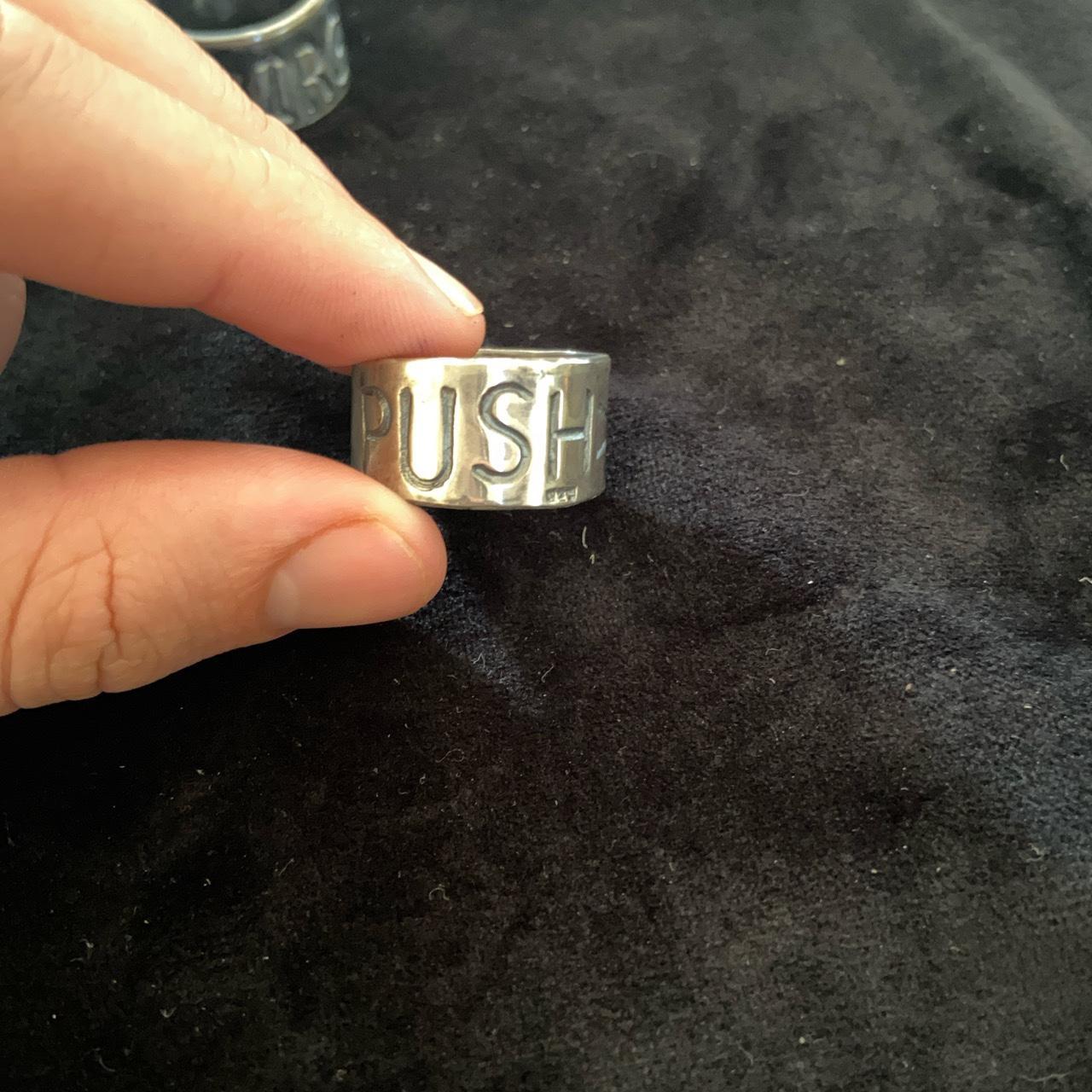 sterling silver push pull ring - Depop