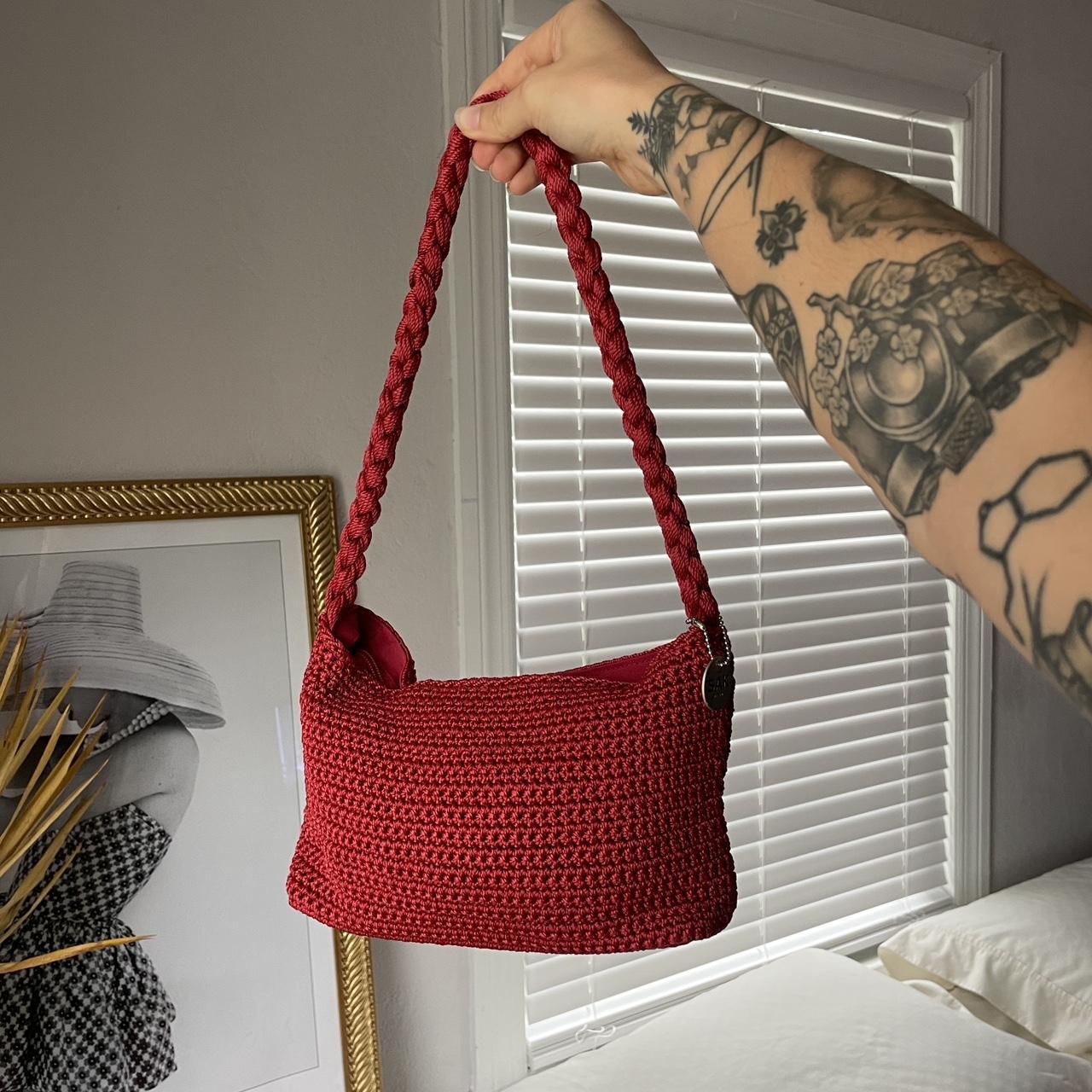 Cherry Red Crochet Mini Purse | The Sak | NWOT |... - Depop