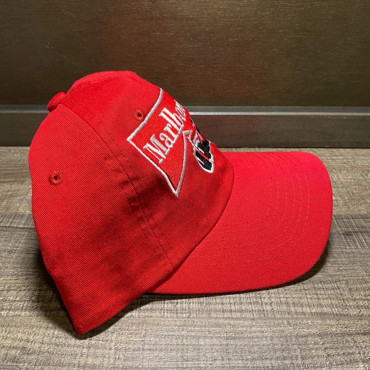 Marlboro Racing Embroider on Red Hat Dads Cap Hat... - Depop