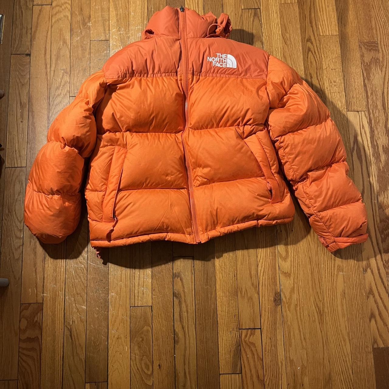 Orange north face puffer #wintercoat #puffer... - Depop