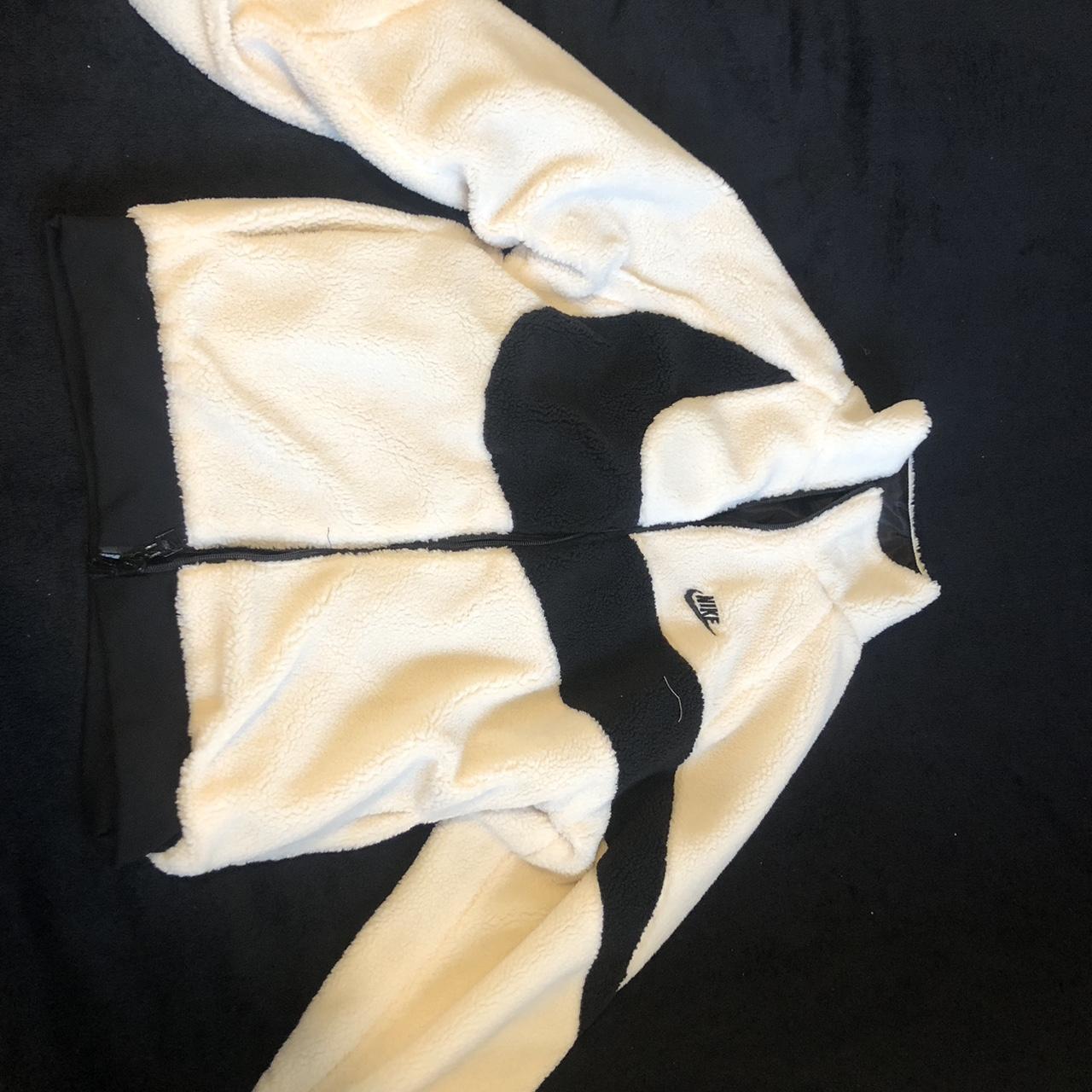 -Reversible Nike fleece with a back print -Size S... - Depop