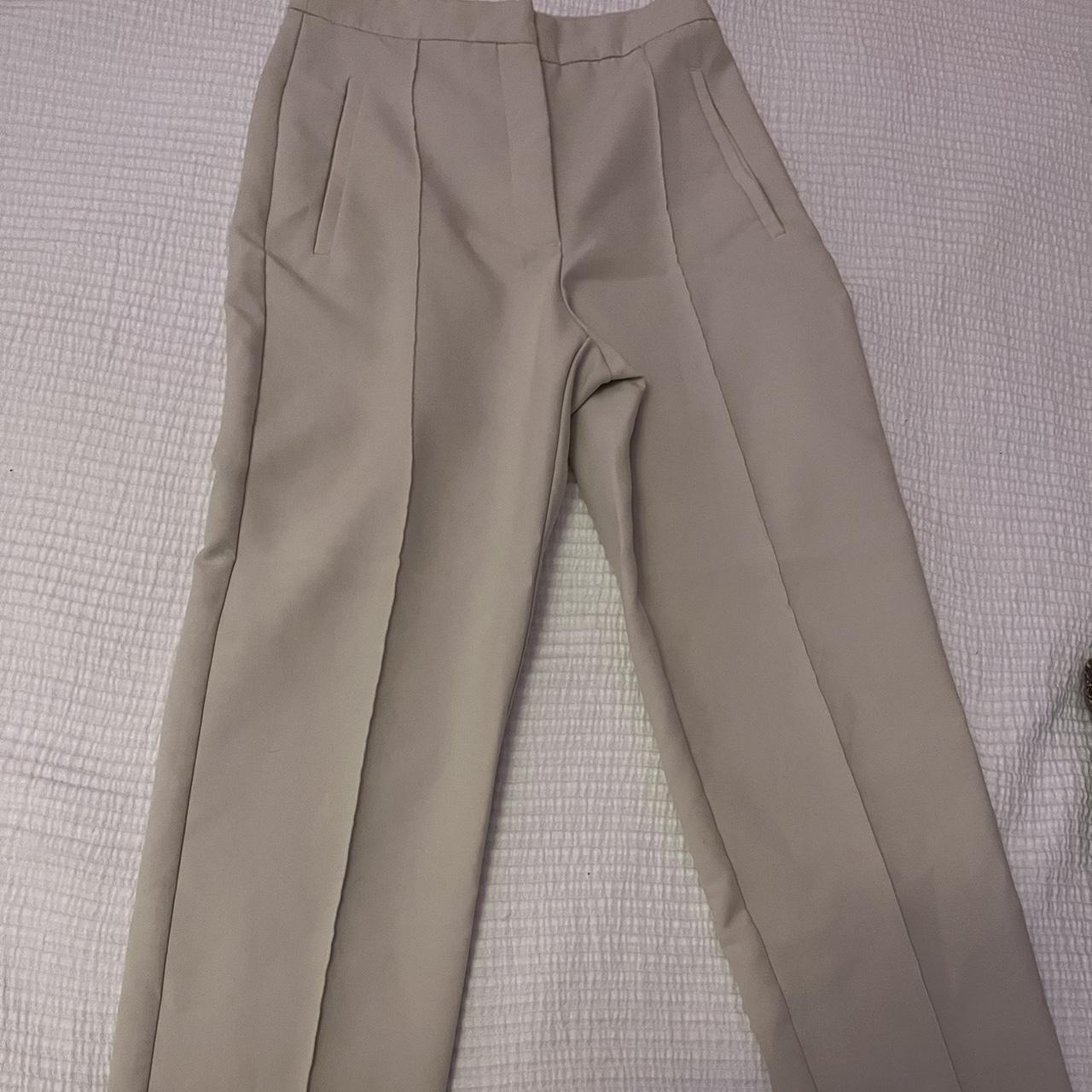 super cute tan high rise dress pants from zara. i’m... - Depop