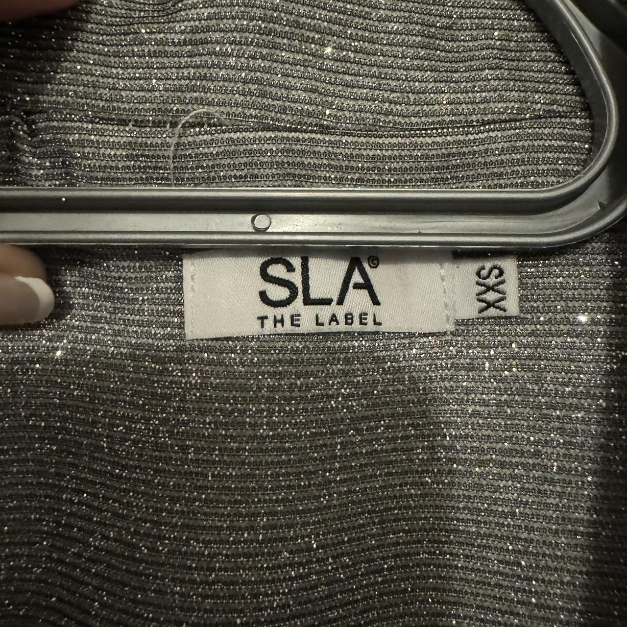 SLA THE LABEL BILLIE BLAZER DRESS Silver Size XXS -... - Depop