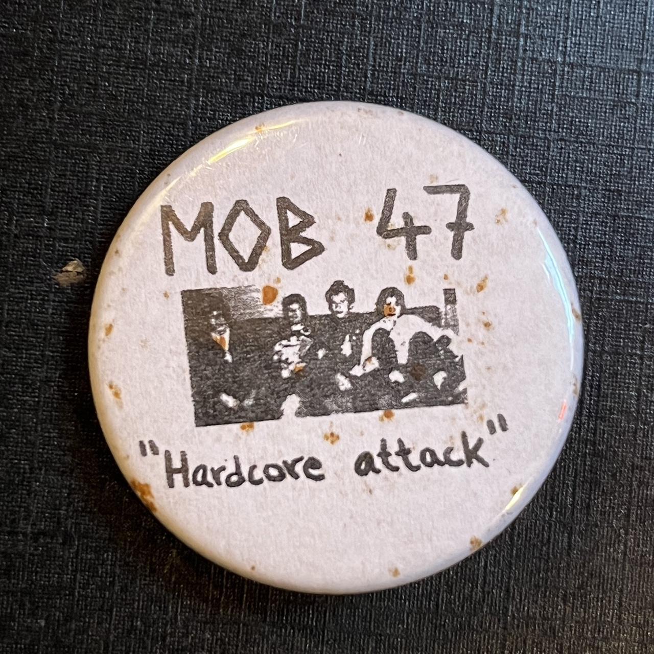 1.75” MOB 47 “Hardcore Attack” Button. Natural... - Depop