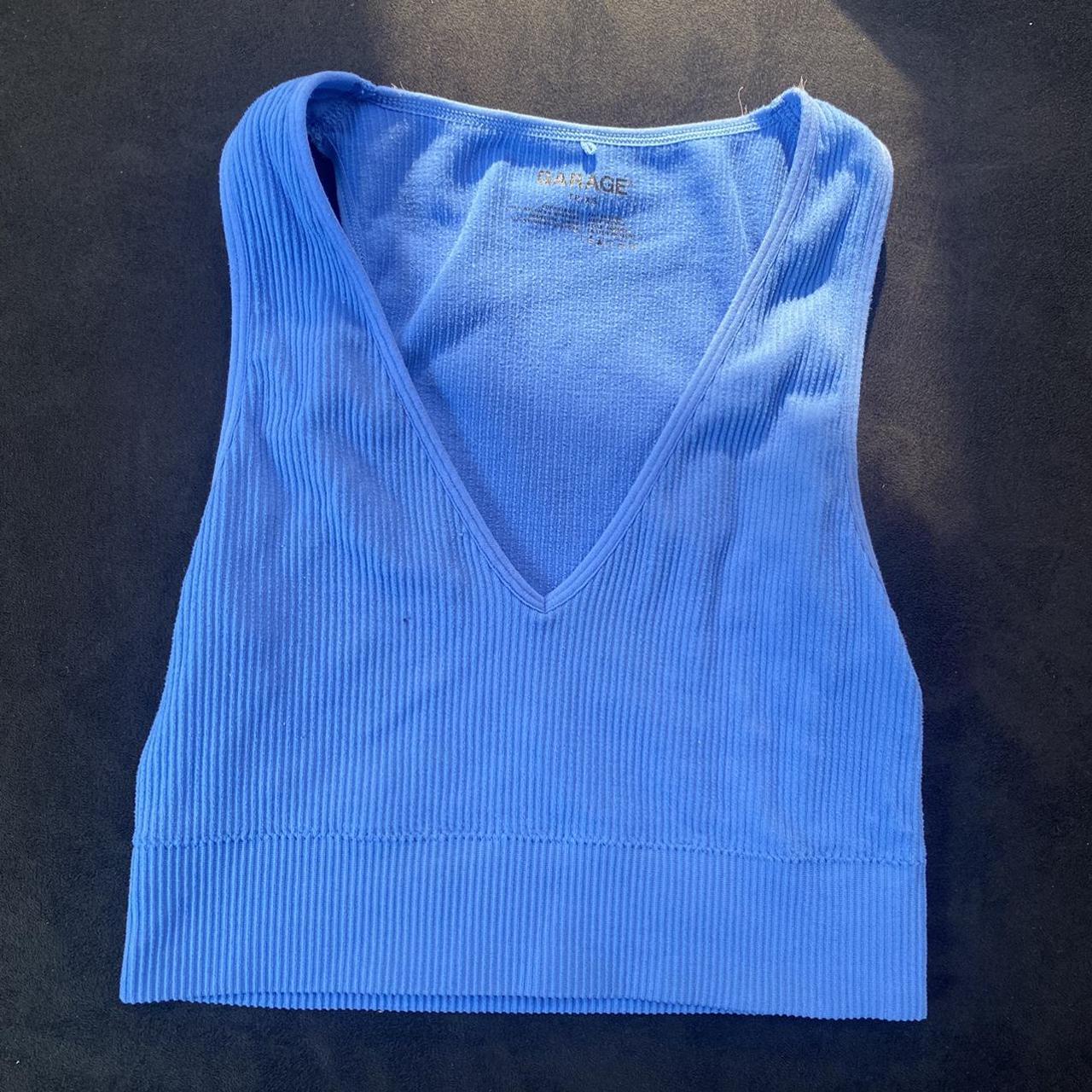 Blue Seamless Top from Garage - Depop