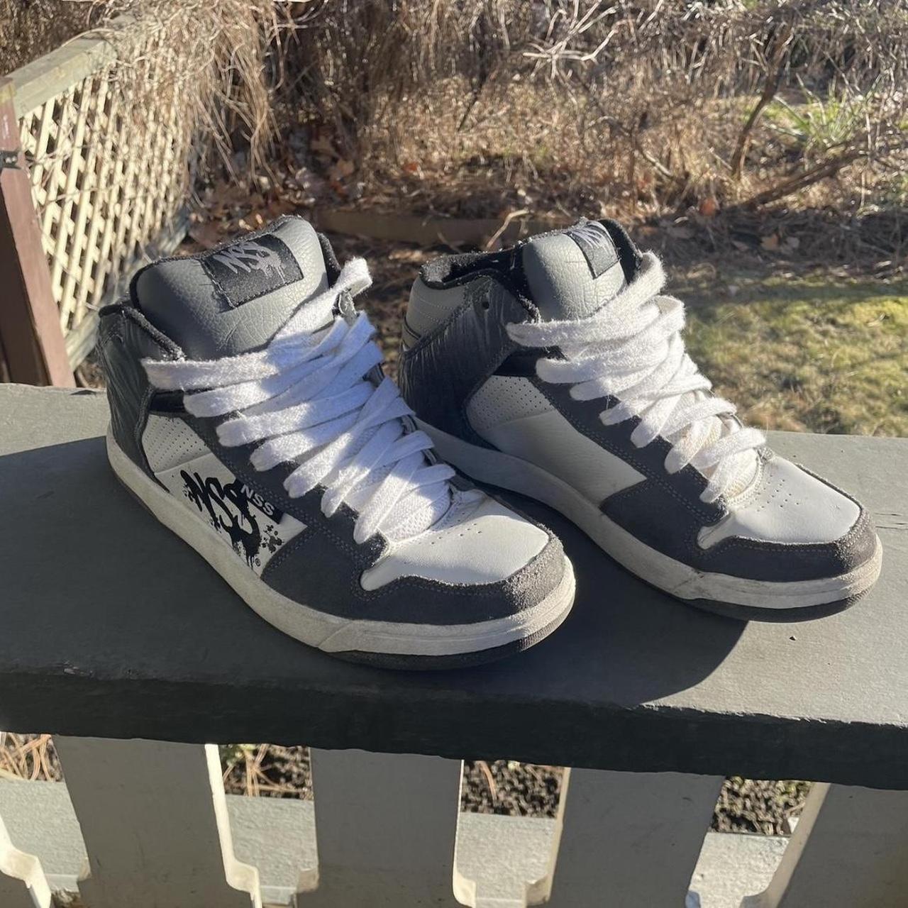 Old 2000s NSS Skating shoe hi top Very minimal wear... - Depop