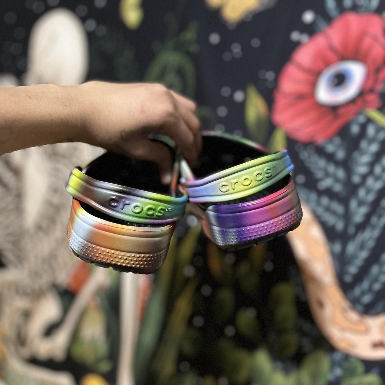 Rainbow Crocs • MENS 6 // WOMENS 8 brought summer... - Depop