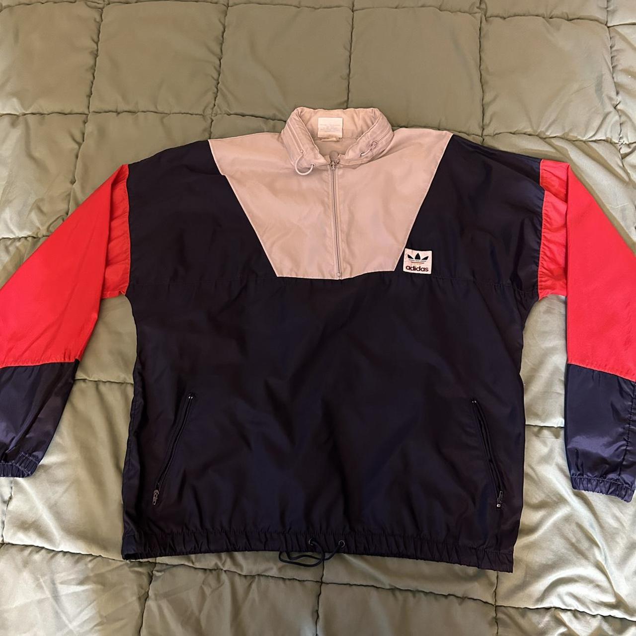 Vintage Adidas jacket, deployable hood, great... - Depop