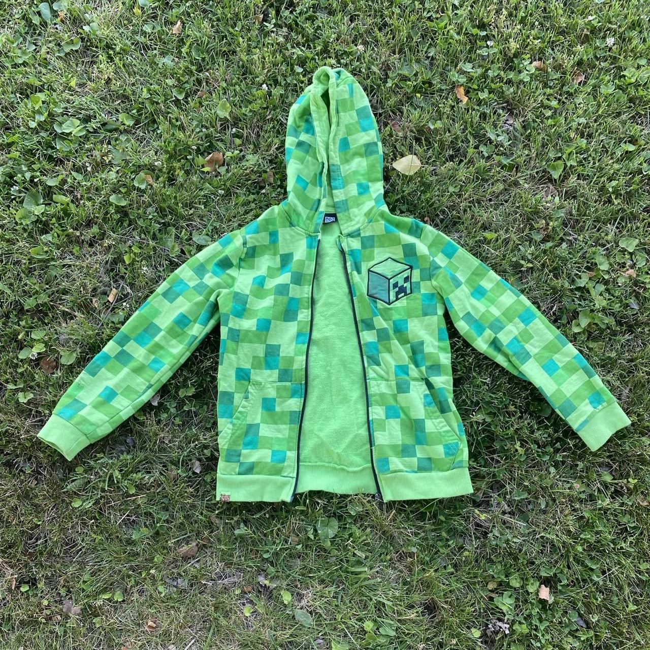 Mojang Minecraft Creeper ZipUp Hoodie | Depop