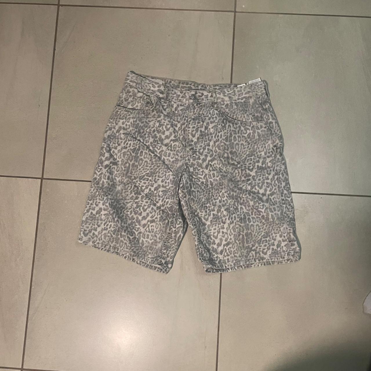 leopard print baggy jorts for the summer waist size: 36 | Depop