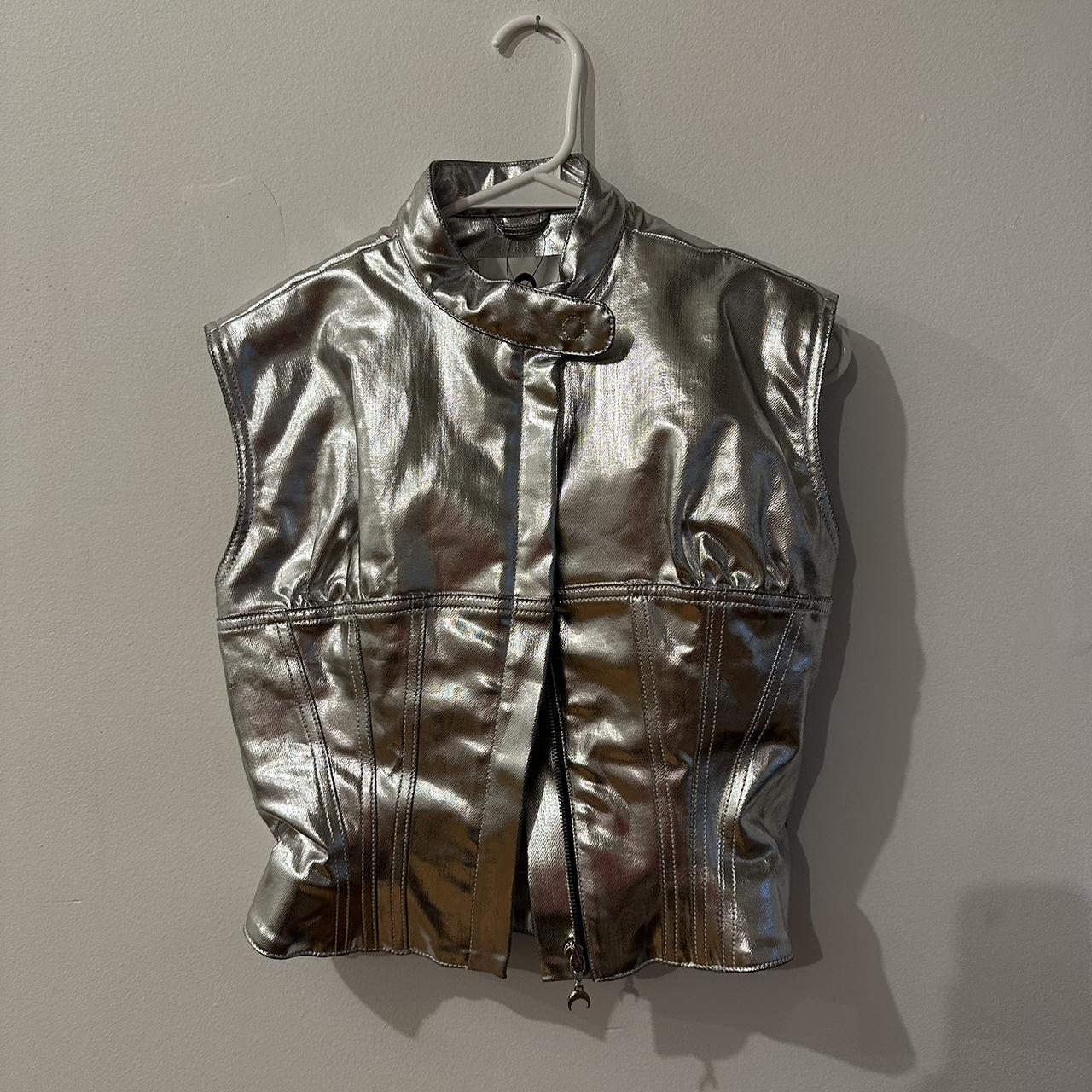 Marine Serre Green Line holographic/chrome vest - Depop