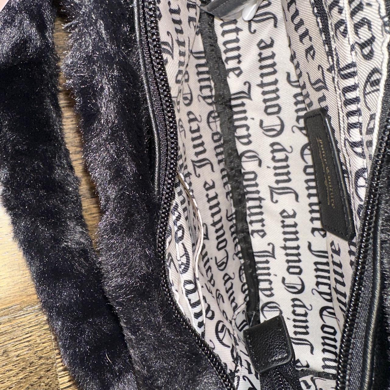 Juicy Couture black licorice fluffy shoulder bag.... - Depop