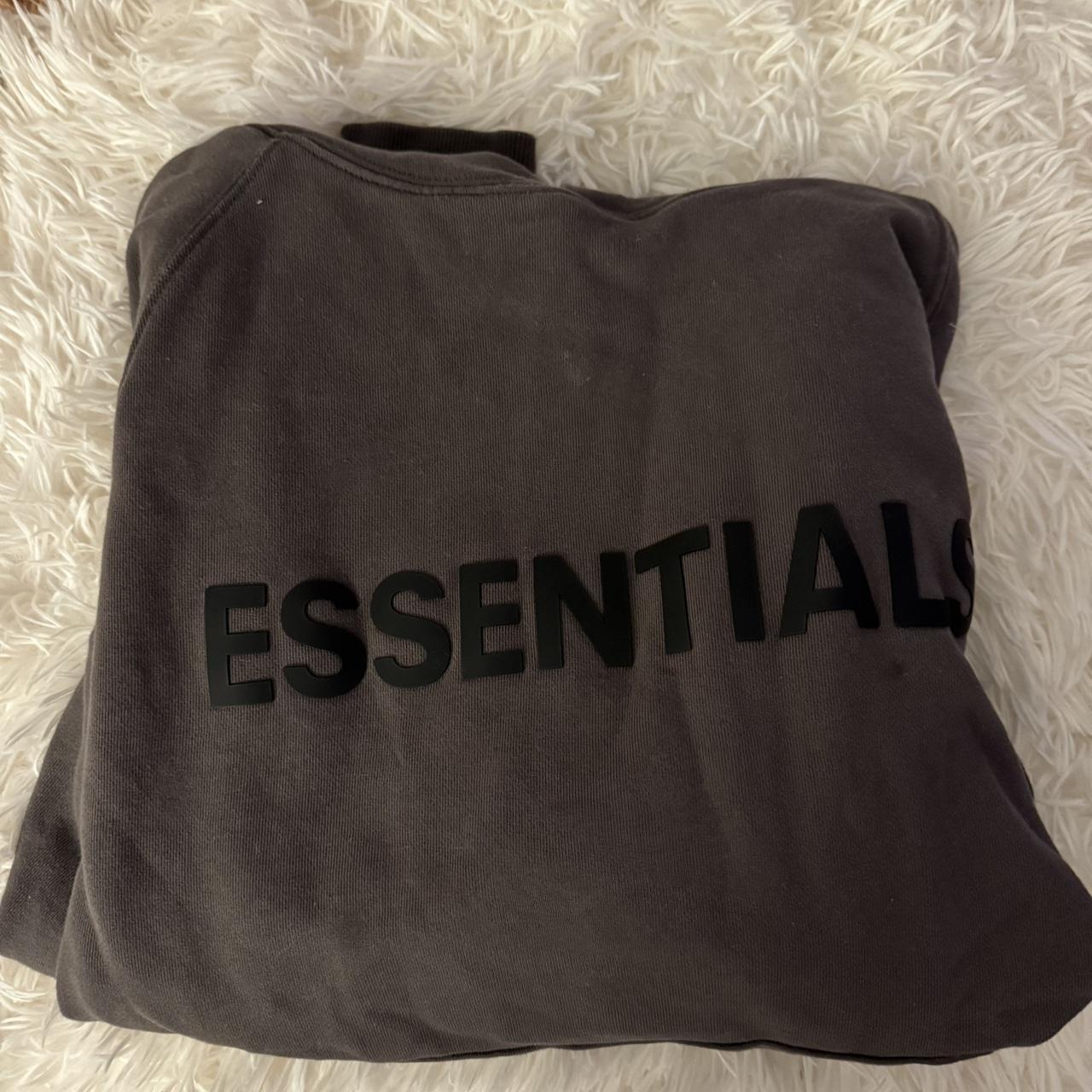 brown essentials hoodie!! - Depop