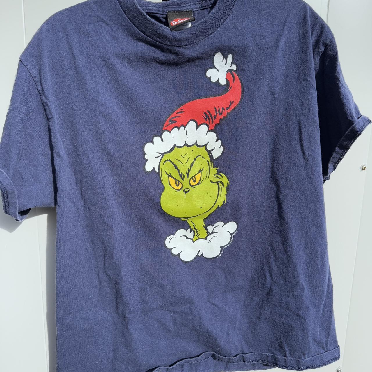 Navy Dr Seuss Grinch t-shirt Size: L #grinch... | Depop