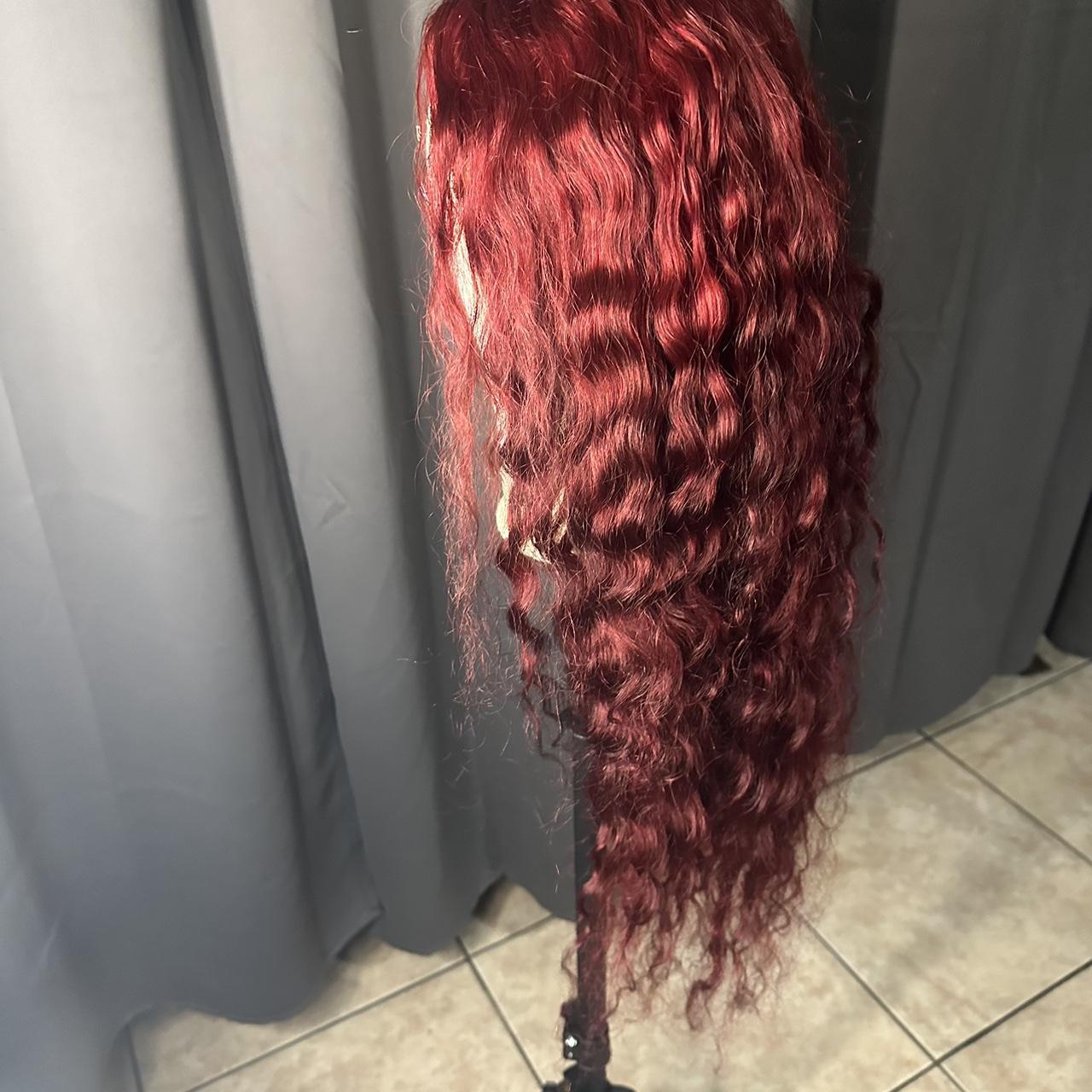 26” 13x6 red loose deep wave human hair wig Worn... - Depop