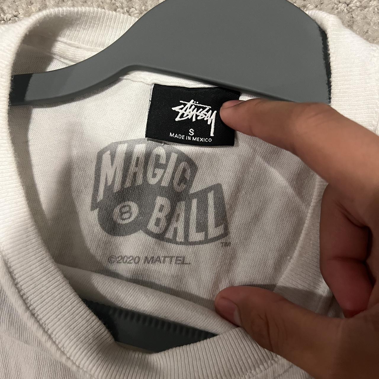 Stussy white magic 8 ball T-shirt No stains a... - Depop
