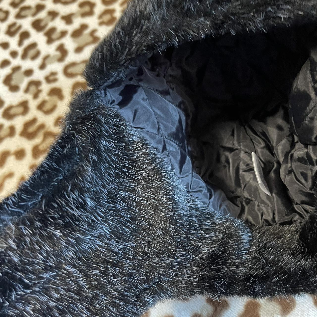 Black furry small ushanka please be aware this is... - Depop