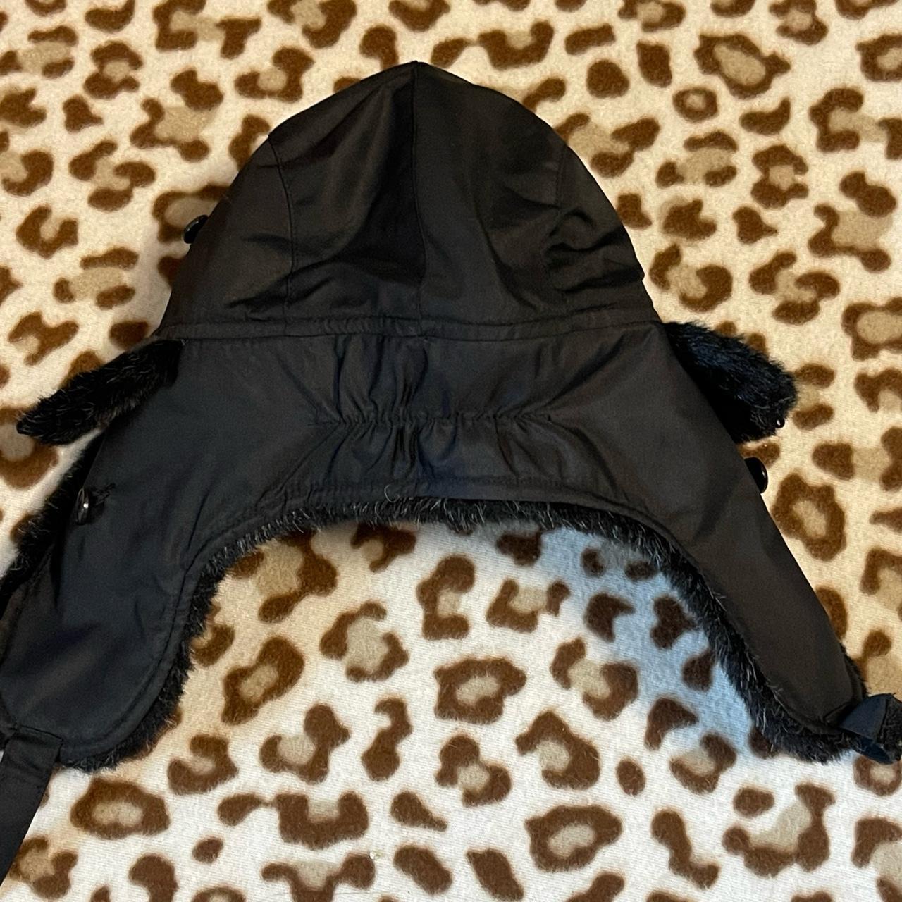Black furry small ushanka please be aware this is... - Depop