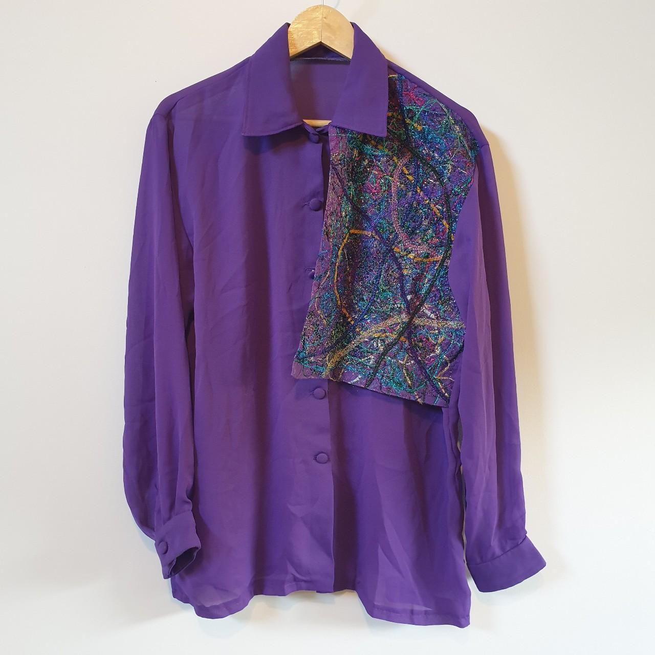Vintage Sheer Purple Top Pre-loved, ex-musical... - Depop
