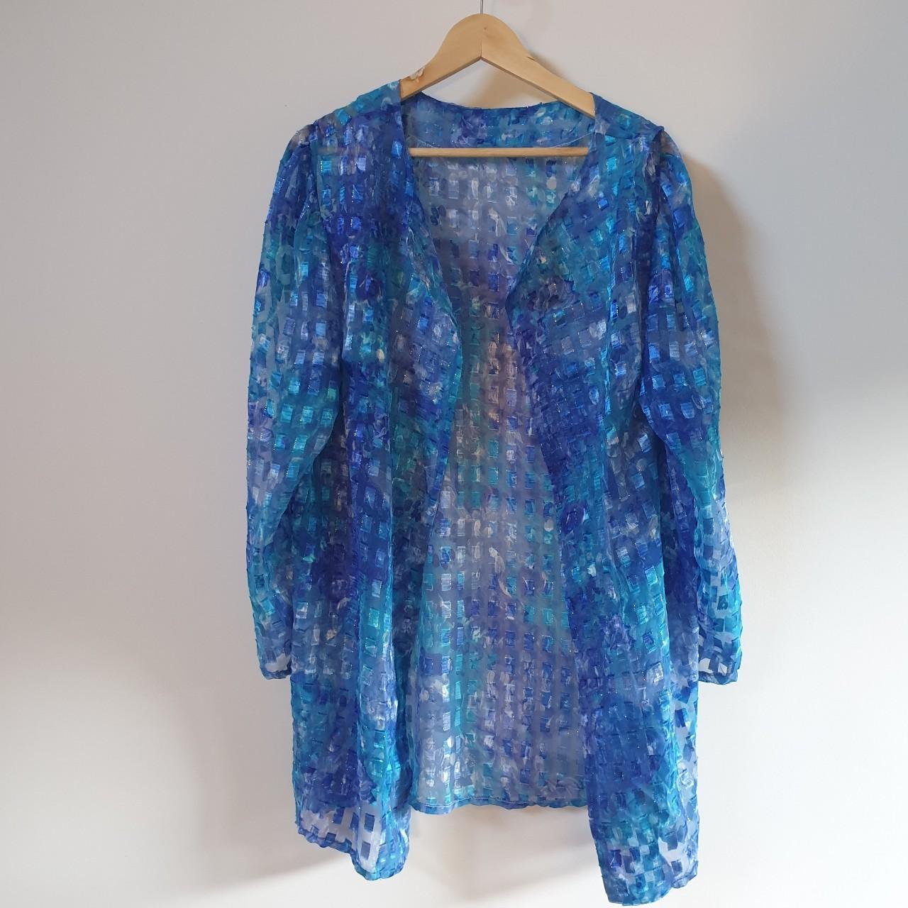 Sheer Aquamarine Overshirt Pre-loved, ex-musical... - Depop
