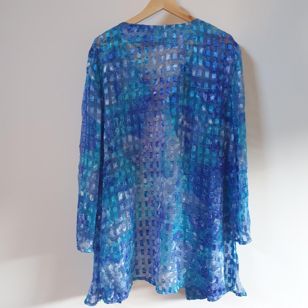 Sheer Aquamarine Overshirt Pre-loved, ex-musical... - Depop