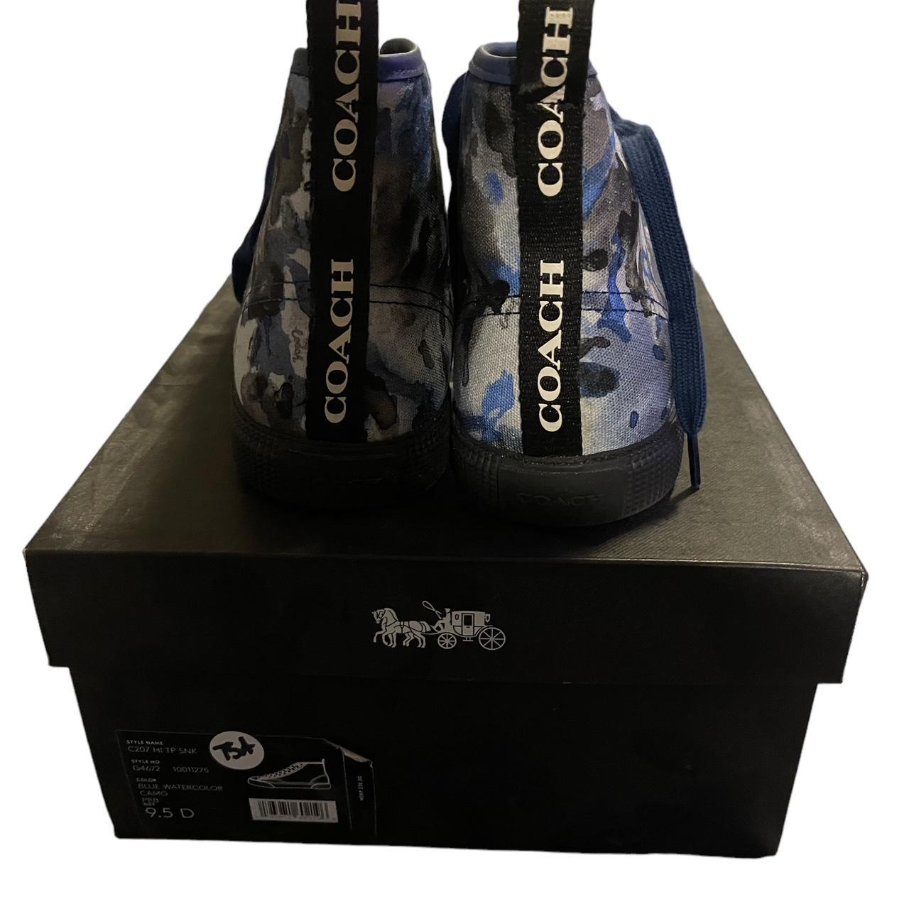 Coach Blue Watercolor Camo High Top Sneakers Mens - Depop
